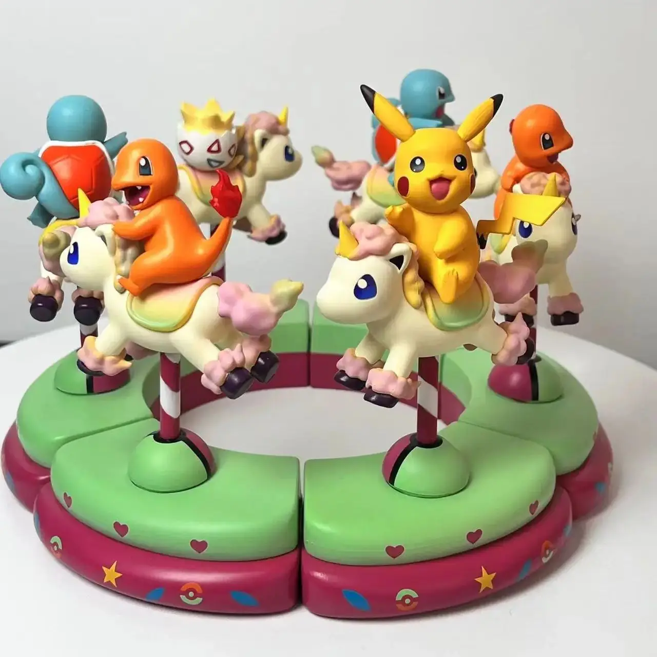 Anime-Pokemon-Merry-go-round-Pikachu-Togepi-Charmander-Squirtle-PVC ...