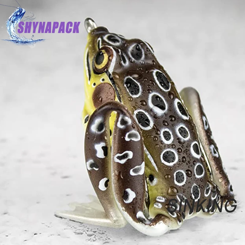 Topwater-Frog-Lure-Bass-Trout-Fishing-Lures-Realistic-Prop-Frog-Soft ...