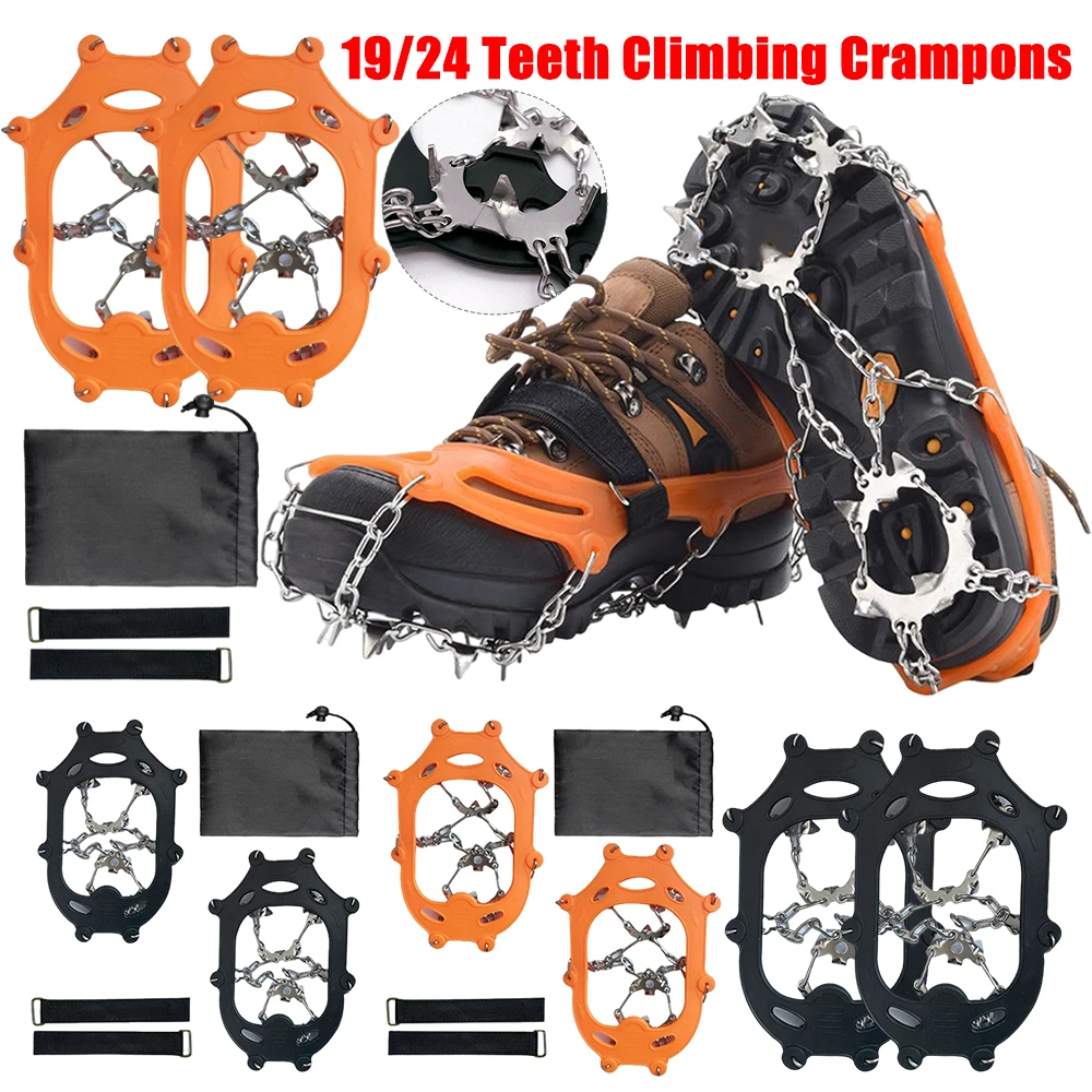 19-Teeth-Ice-Grippers-Spike-For-Shoes-Anti-Slip-Climbing-Crampons ...
