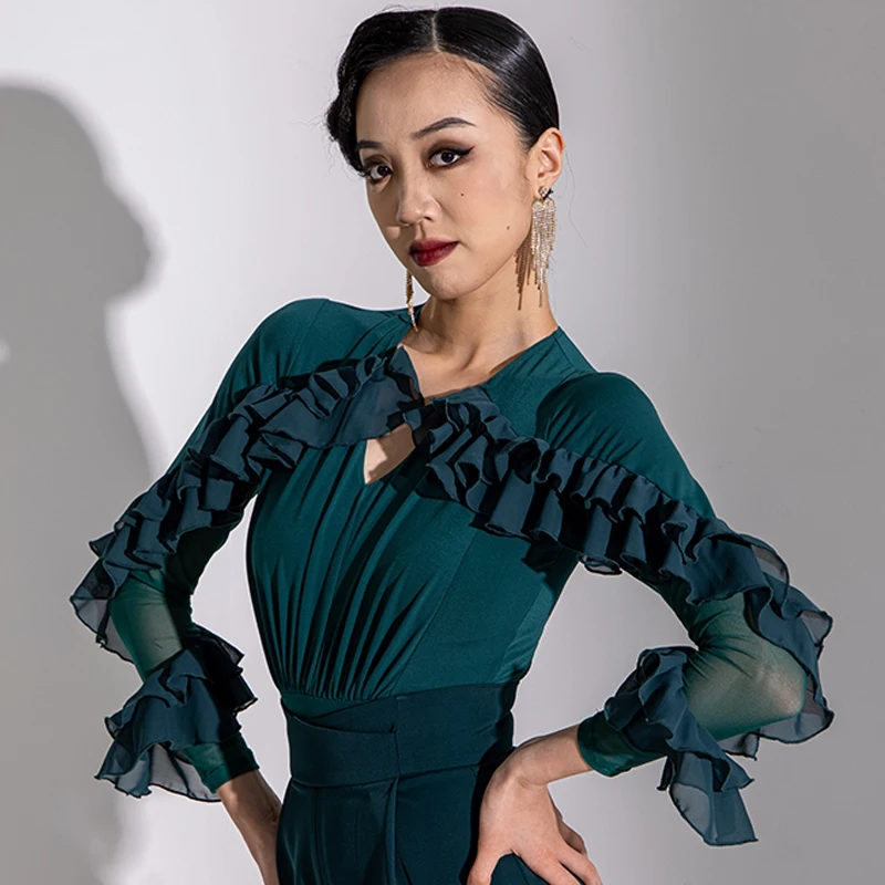 Latin-Dance-Clothes-Women-Adult-Ballroom-Dance-Tops-Stringy-Selvedge ...