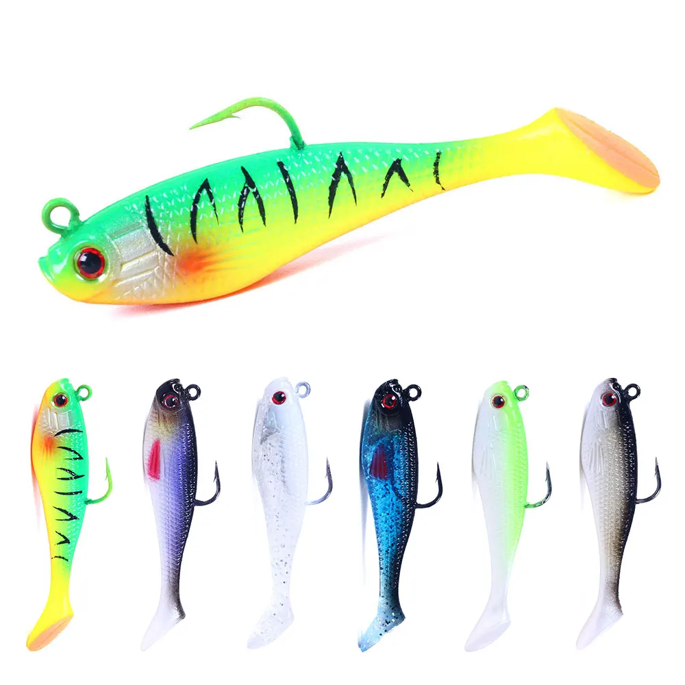 HENGJIA Jig Head Hook Silicone Soft Bait 8cm 10g Wobblers Artificial ...