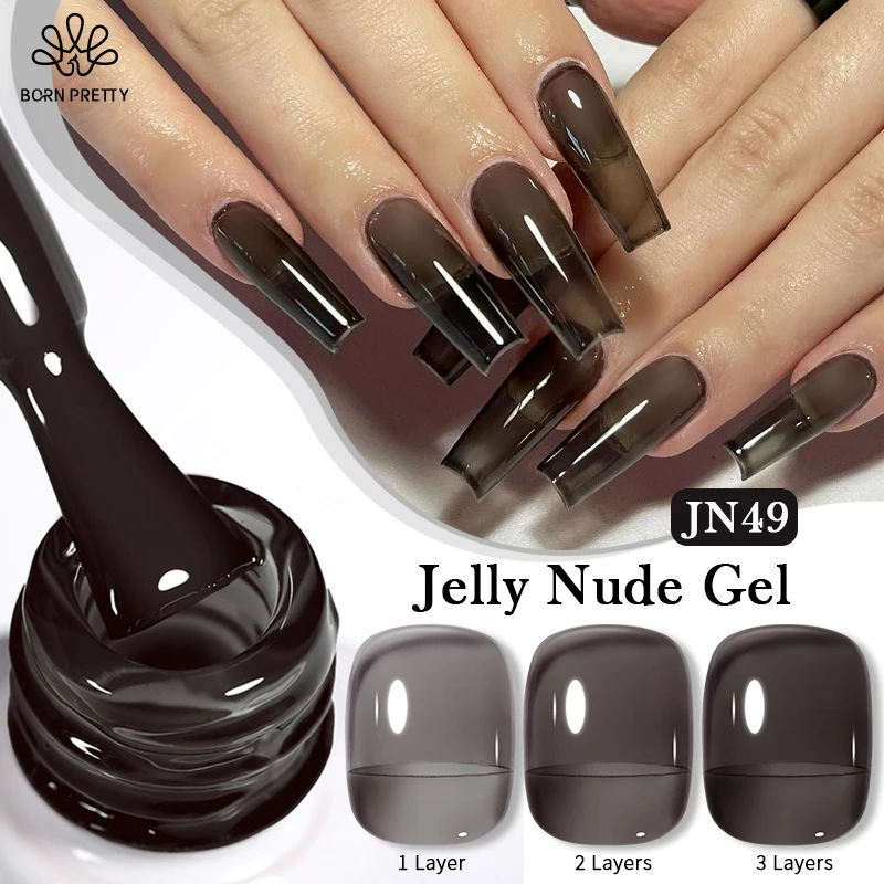 BORN-PRETTY-Black-Jelly-Gel-Nail-Polish-10ml-Crystal-Translucent-Nail ...