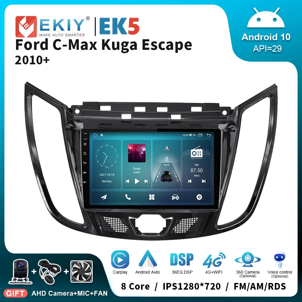 EKIY EK5 Android 10 Car Radio Multimedia Video Audio Player For Ford C ...