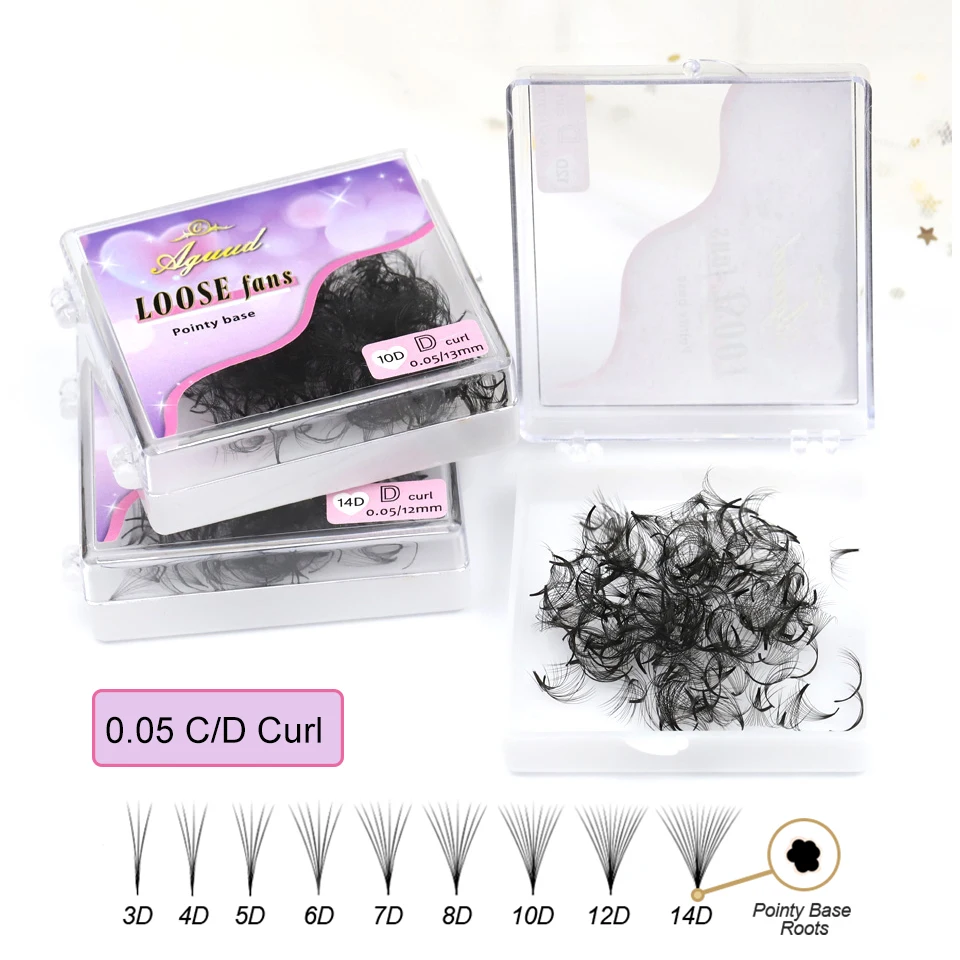 AGUUD-Premade-Loose-Fans-Eyelash-Extensions-Thin-Pointy-Base-Medium ...