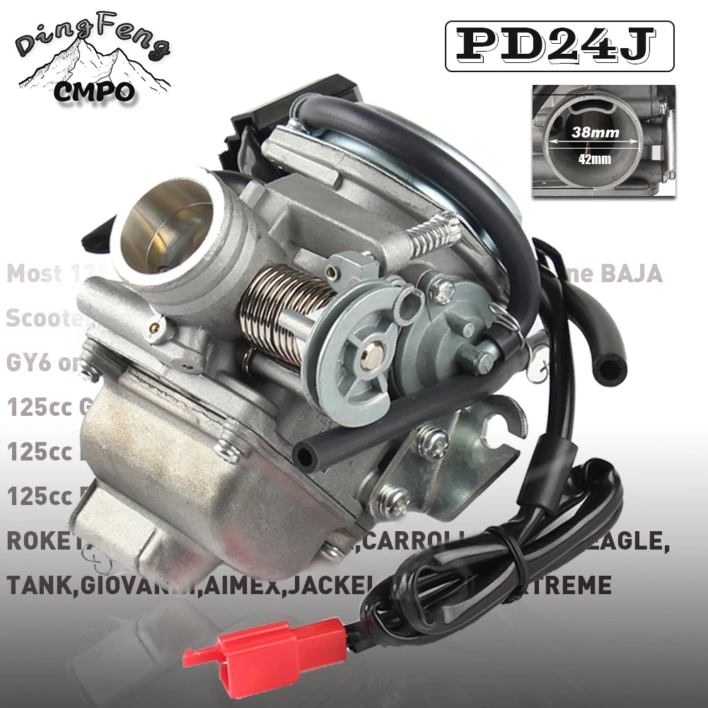 PD24J-24mm-Motorrad-Vergaser-F-r-Gy6-100cc-125cc-150cc-200cc-Motor ...
