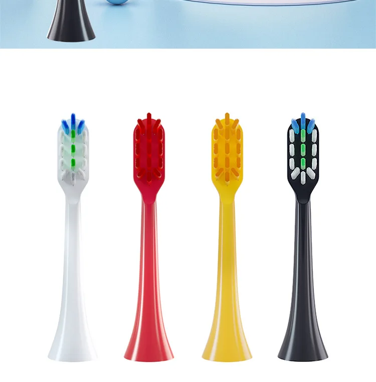 4 Different Colors Toothbrush Head Soft Bristles Electric Replacement ...