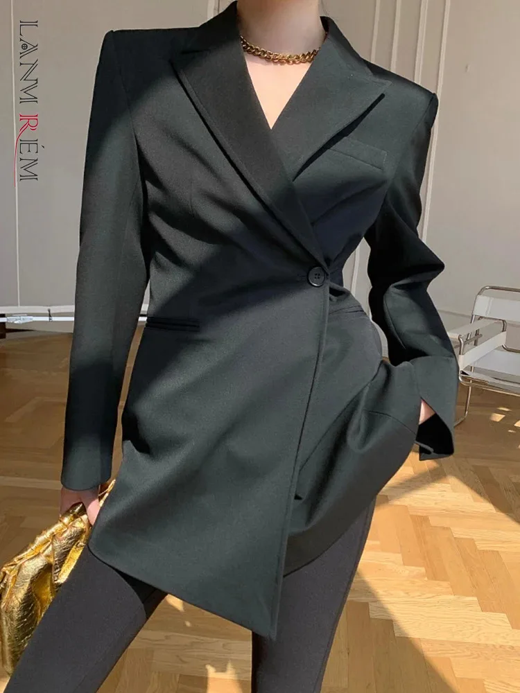 LANMREM-Back-Zipper-Design-Blazers-For-Women-Double-Breasted-Gathered ...