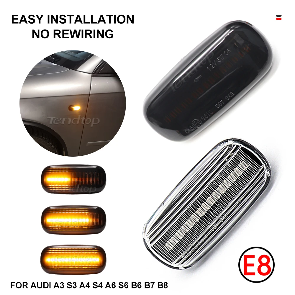 Dynamic Amber Turn Signal Led Flashing Light Side Marker Indicator ...