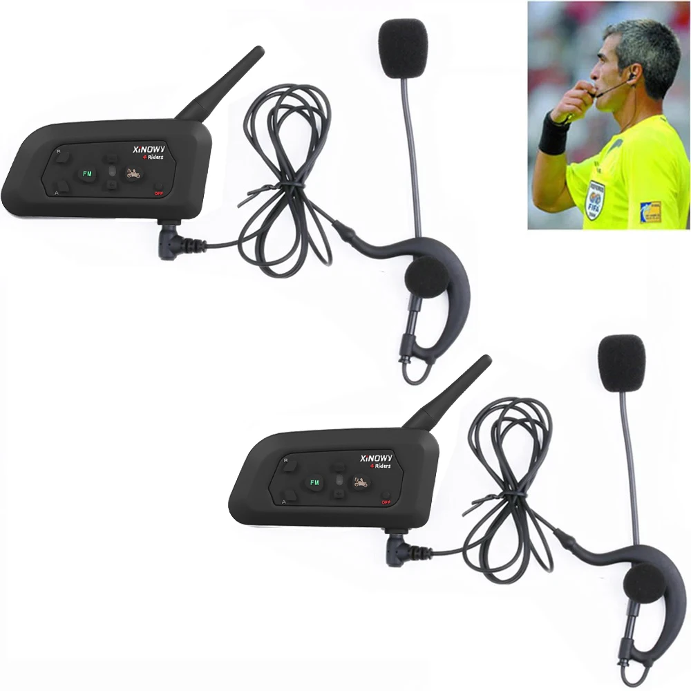 2pcs-V4C-1200M-Full-Duplex-Football-Referee-Intercom-Headset-Bluetooth ...