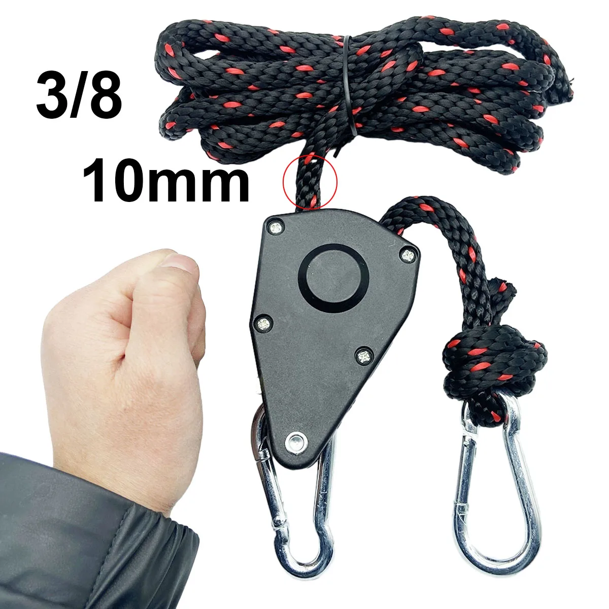Max-100kg-3-8-10mm-Camping-Tent-Rope-Pulley-Ratchets-Kayak-Canoe-Boat ...