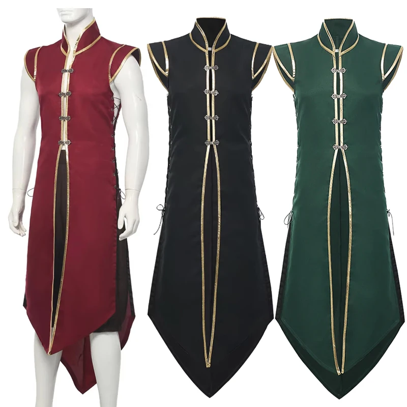 New Men's Medieval Viking Vest Vintage Sleeveless Long Jacket ...