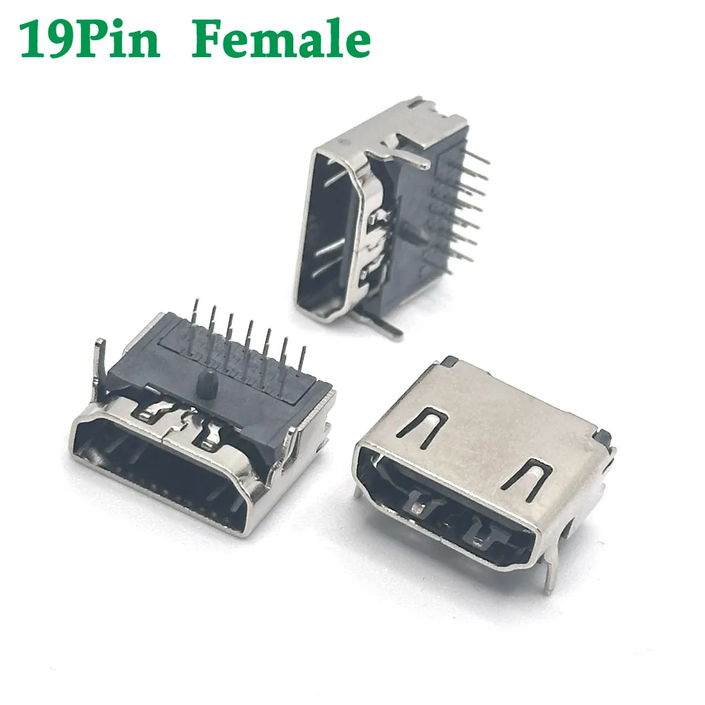 1-10PCS-HDMI-socket-three-rows-of-pins-HDMI-90-degrees-female-interface ...