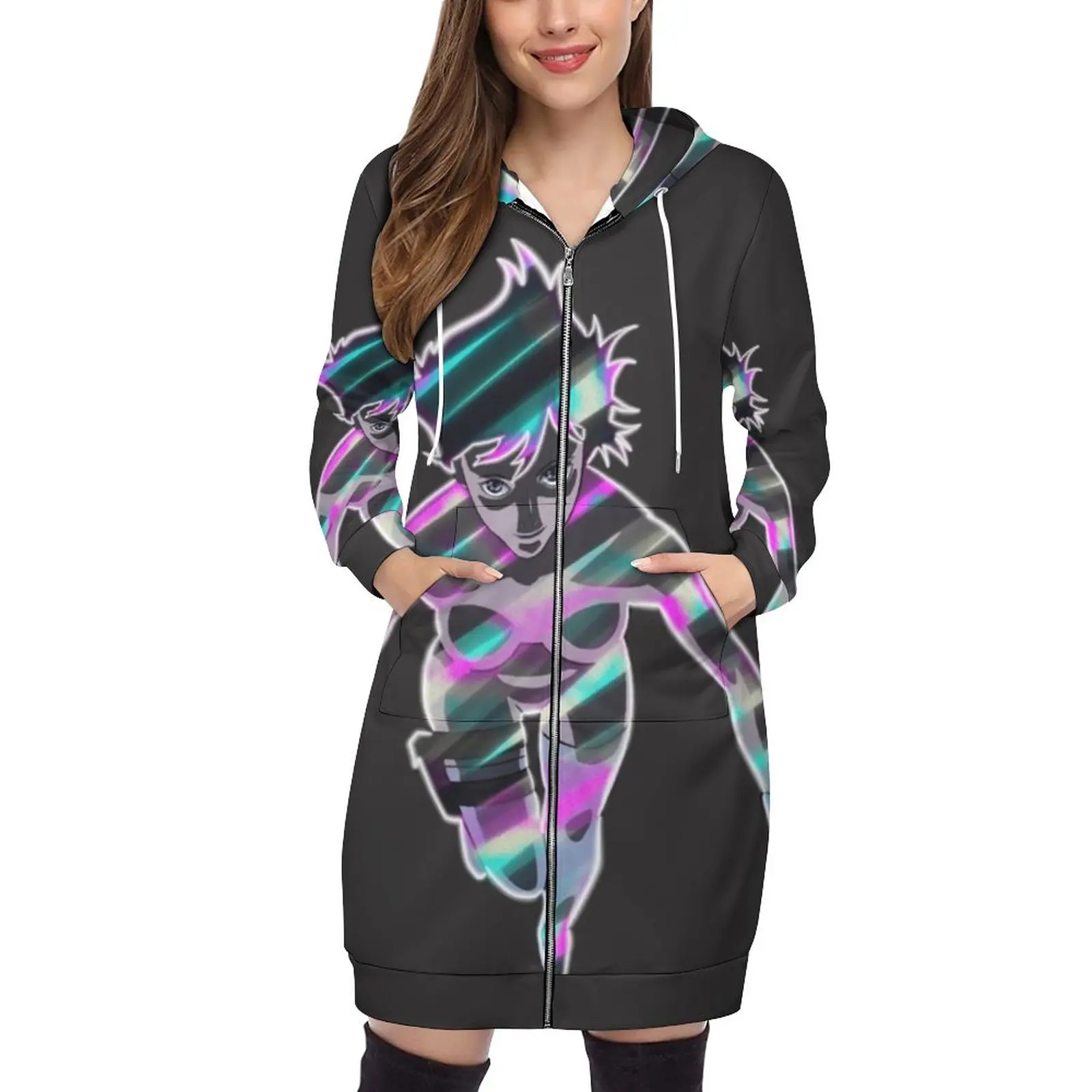 Ghost-In-The-Shell-Oversized-Hoodie-Women-Drawstring-Sweatshirts ...