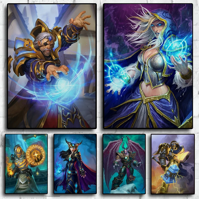 Hearthstone Game Animated Movies Character Pictures For Room Living 80s Retro Art Home Wall ...
