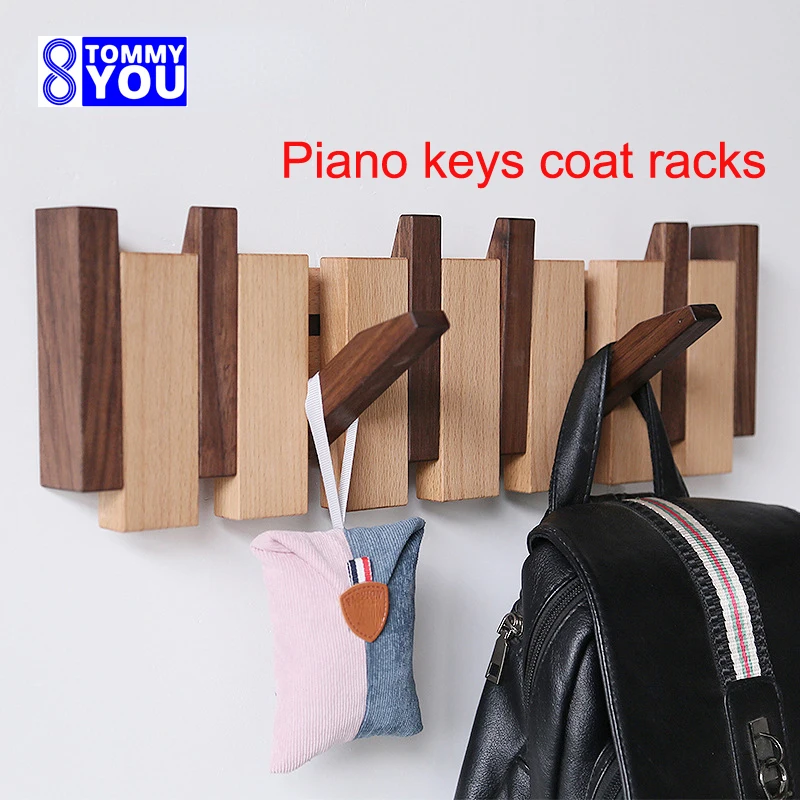 Home-Solid-Wooden-Creative-Piano-Keys-Coat-Racks-Clothing-Perforated ...
