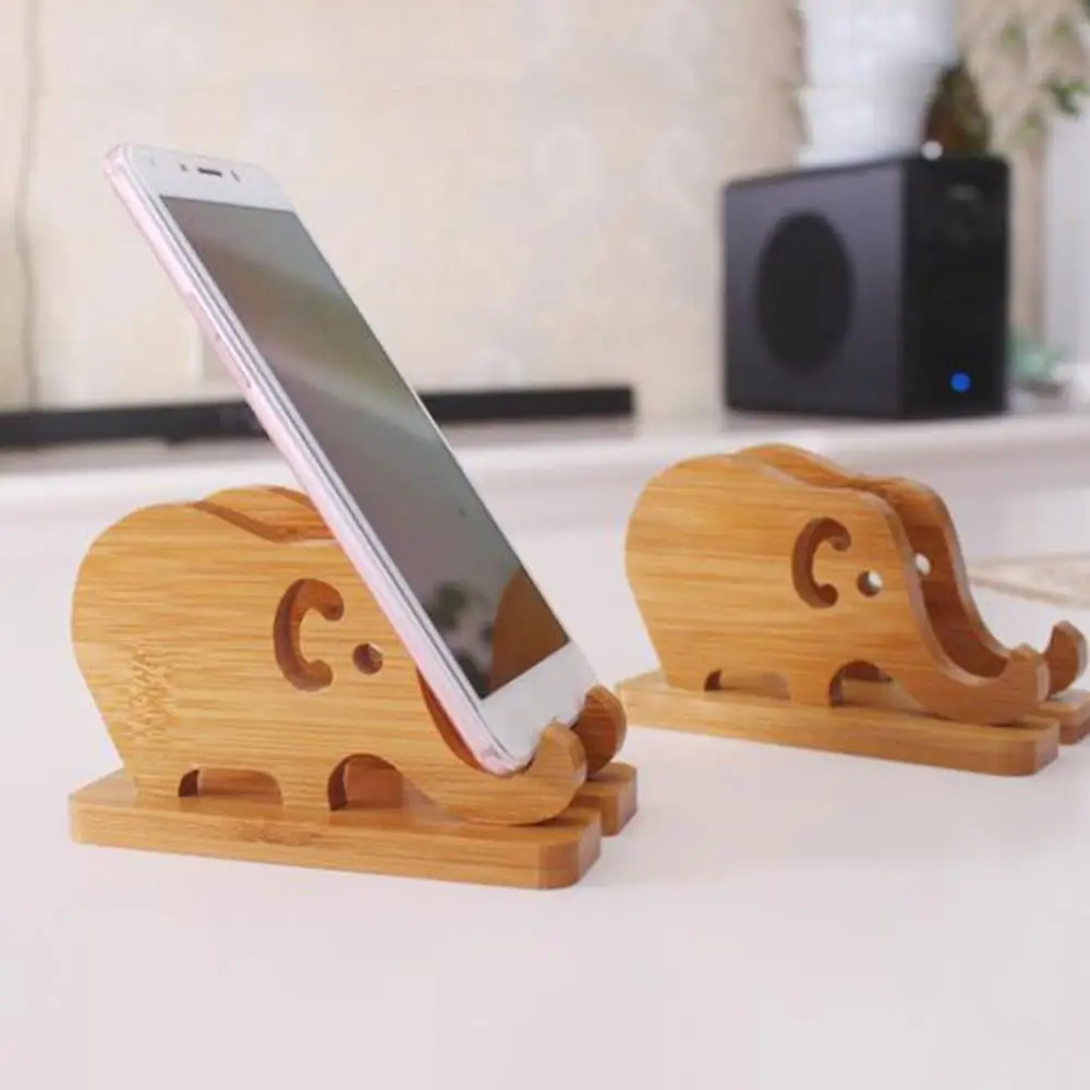 Cute-Creative-Phone-Holder-Bamboo-Elephant-Anti-slip-Mobile-Phone ...