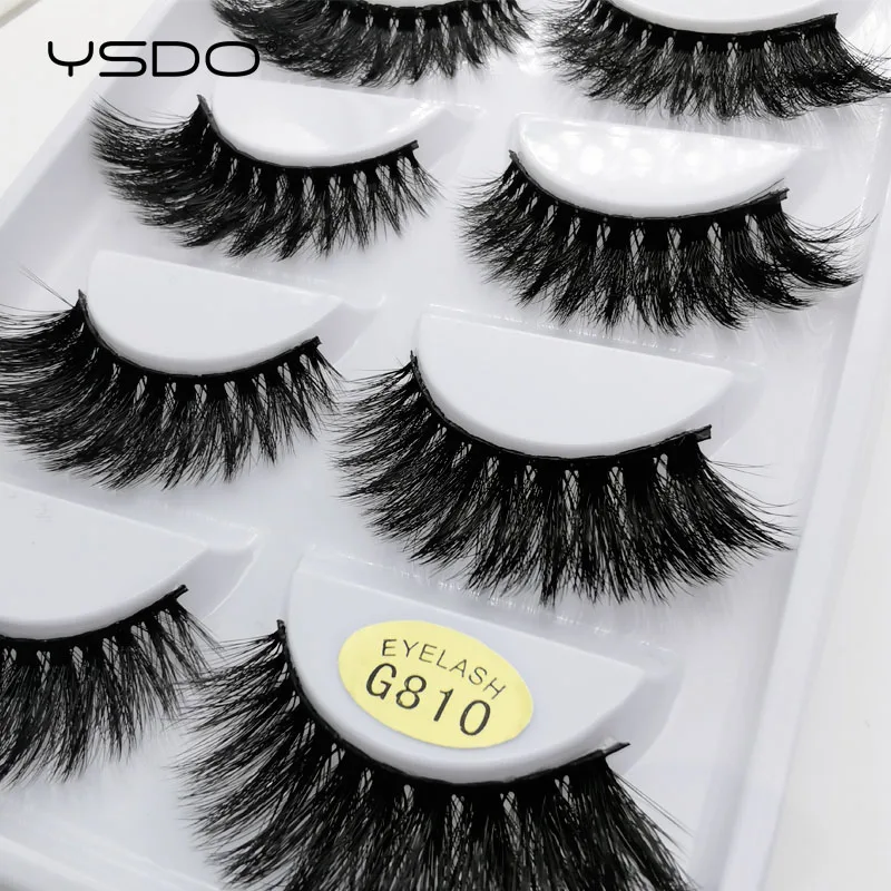 YSDO-5Pairs-Mink-Eyelashes-Natural-Long-3D-Mink-Lashes-Hand-Made ...