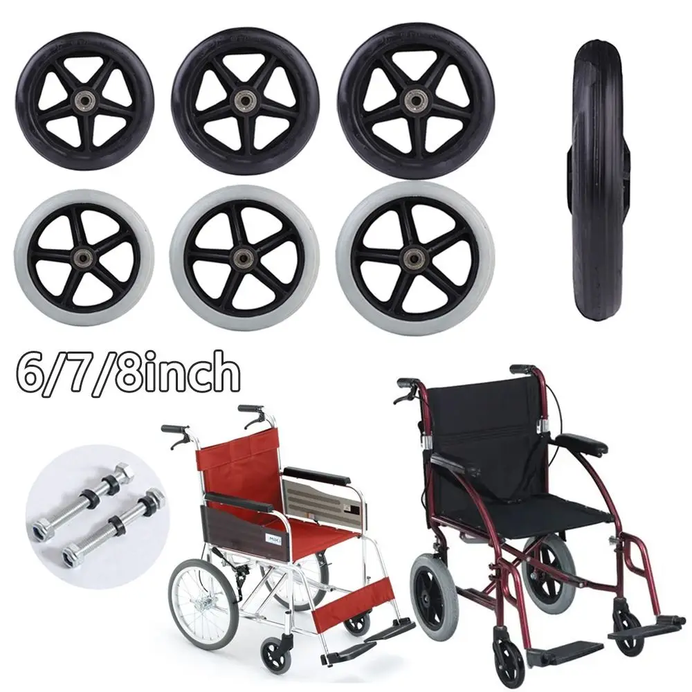 6-Inch-Wheel-Smooth-Flexible-Heavy-Duty-Wheelchair-Front-Castor-Solid ...