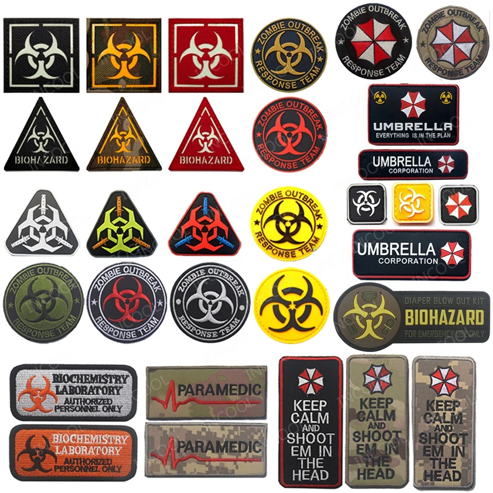 Umbrella-Corporation-Embroidery-PVC-Rubber-Patches-Biohazard-Patch ...