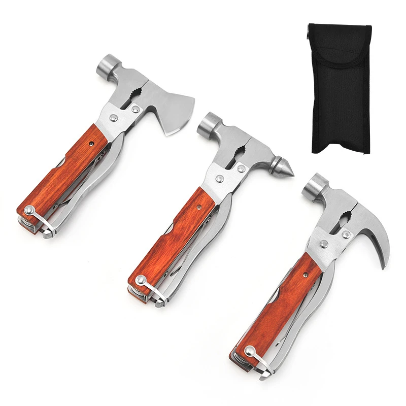 Wood-Handle-Multi-Tool-Hatchet-Hammer-with-Axe-Car-Emergency-Survival ...
