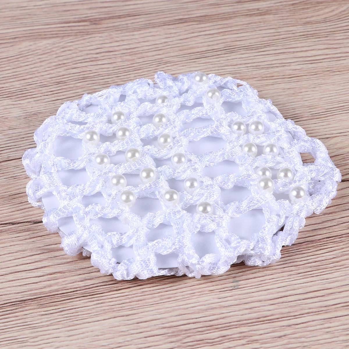 Hand-knitted-Elastic-Durable-Hair-Net-Headdress-Pearl-Decoration ...