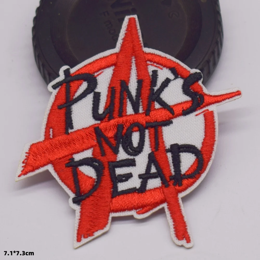 Red A Letter Punk Novelty Punk's Not Iron On Embroidered Clothes ...
