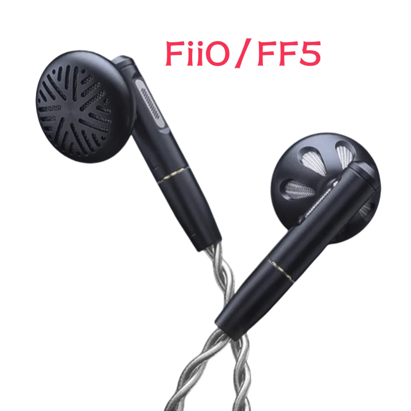 FiiO/FF5 carbon based diaphragm dynamic coil metal flat head earphones ...