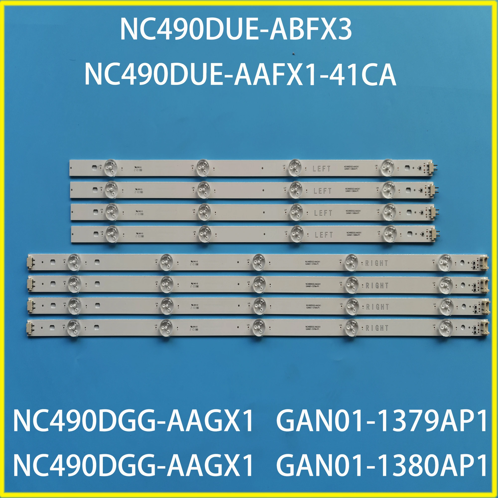 8pcs/set LED backlight for LG NC490DUE-AAFX1-41CA 49UJ630V 49UK6200 ...