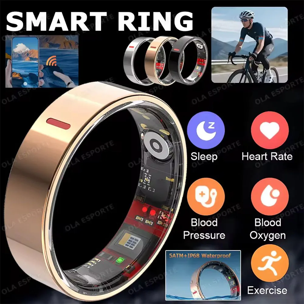 New Health Monitor Smart Ring Outdoor Waterproof Rings Real HRV Monitor ...