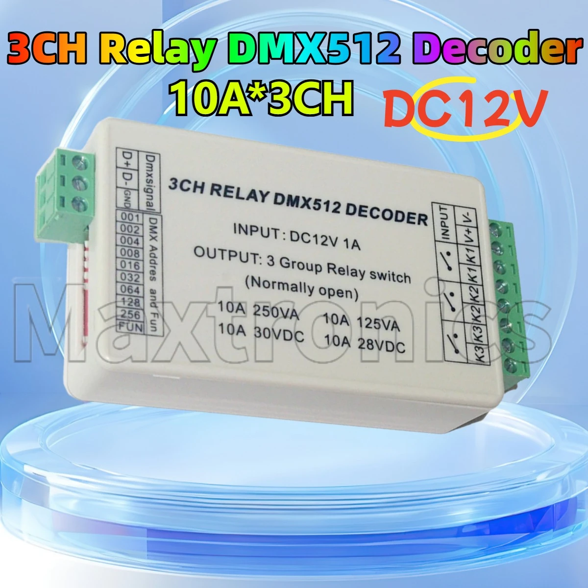3CH DMX512 LED Controller WS-DMX-RELAY-3CH 3Channel DMX512 OUTPUT 3 ...