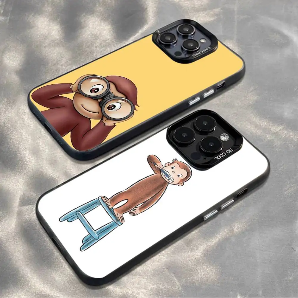 Curious G-George Monkey Phone Case For iPhone17,16,15,14,13,12,11,Mini ...