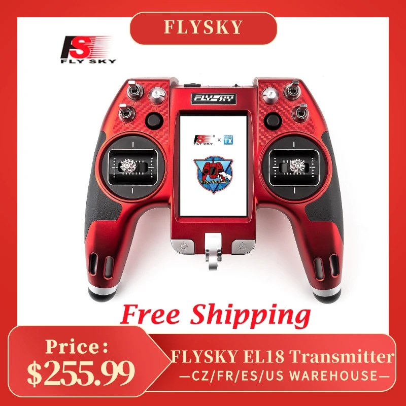 FLYSKY EL18 2.4G AFHDS3 EdgeTX Radio Transmitter 3.5inch Touch Screen CNC Hall Gimabl TMR ...