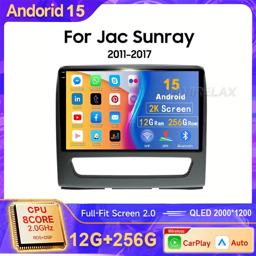 Android 15 Car Radio For JAC Sunray 2011 - 2017 BT GPS NAVI 4G WIFI ...