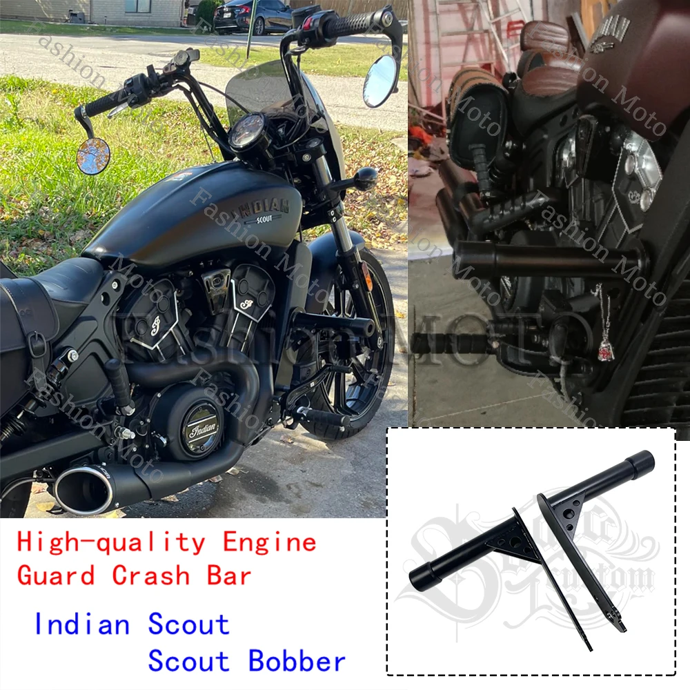 Motorcycle-Rear-Highway-Bars-Black-For-Indian-Scout-and-Scout-Bobber ...