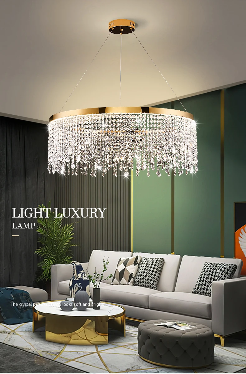 Modern Luster Pendant Light Crystal Chandelier Luxury Lamps
