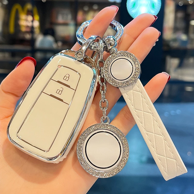 Leather-Logo-Ring-Car-Key-Case-Cover-for-Toyota-Prado-Land-Cruiser ...