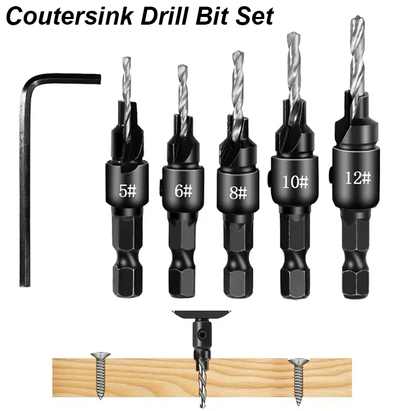 Countersink-Drill-Bit-Set-for-Wood-Counter-Sink-Wood-Pilot-Screw-Hole ...