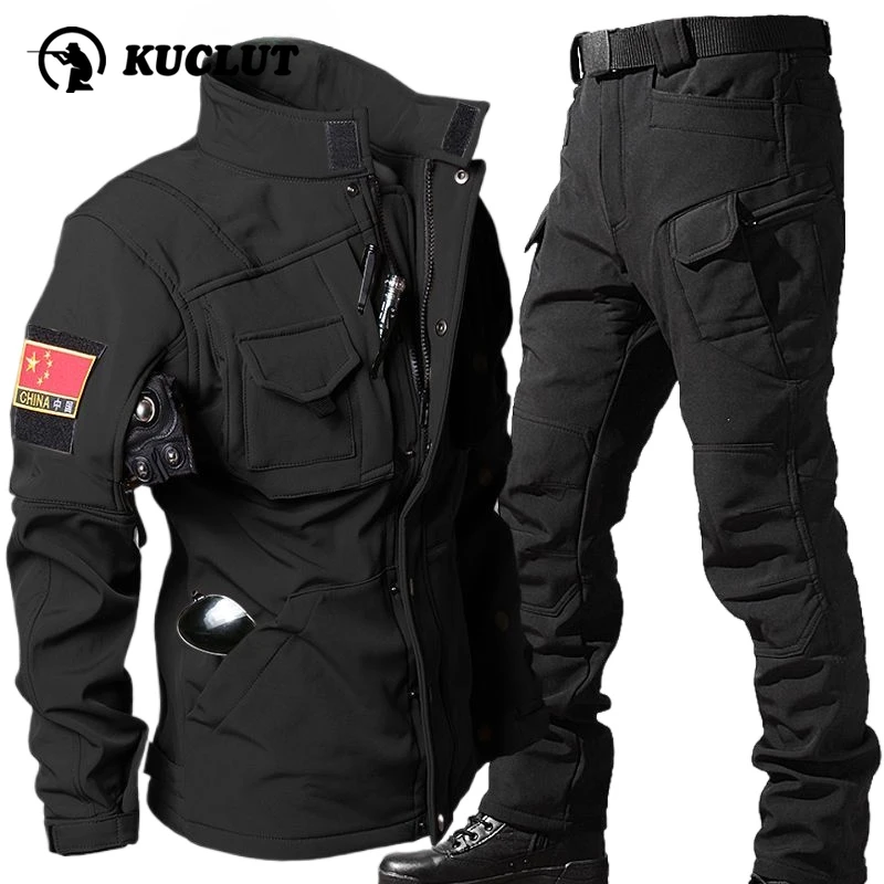 Conjunto de concha suave de piel de tiburón para hombre al aire libre ...