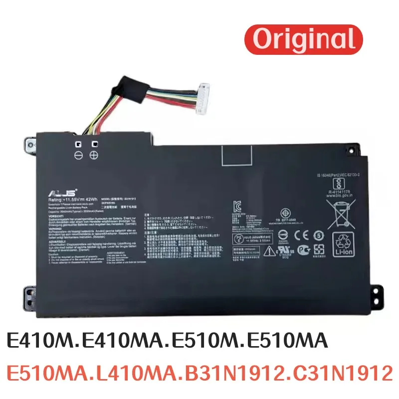 100-Original-3640mAh-For-ASUS-E410M-E410MA-E510M-E510MA-E510MA-L410MA ...