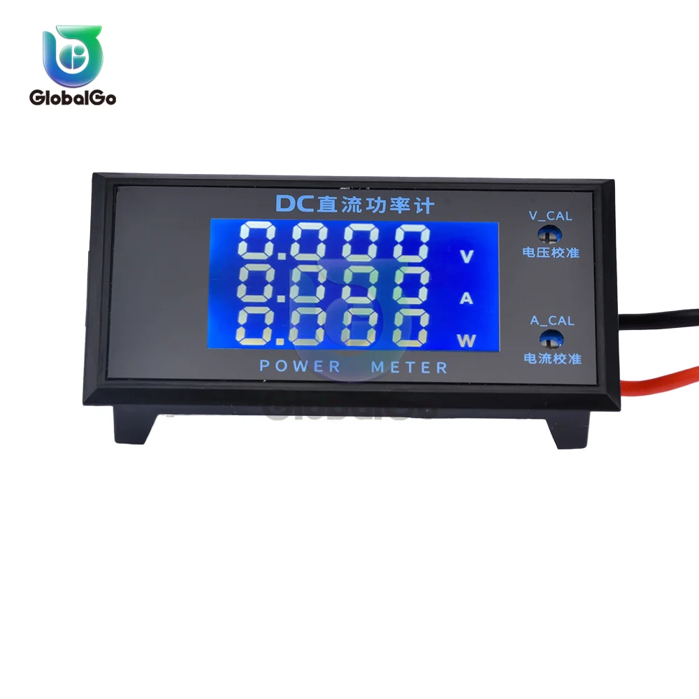 DC 0-500V 0-5000W LCD Digital Voltmeter Ammeter Power Meter 4-bit High ...