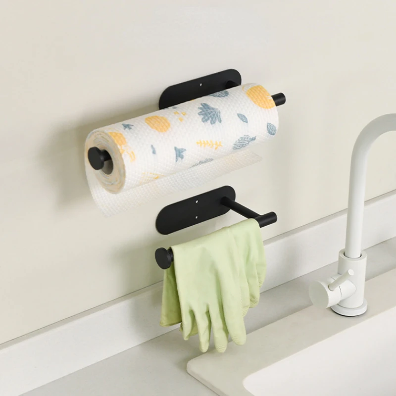 Kitchen-Tissue-Rack-Punch-free-Wall-Hanging-Paper-Roller-Retractable ...