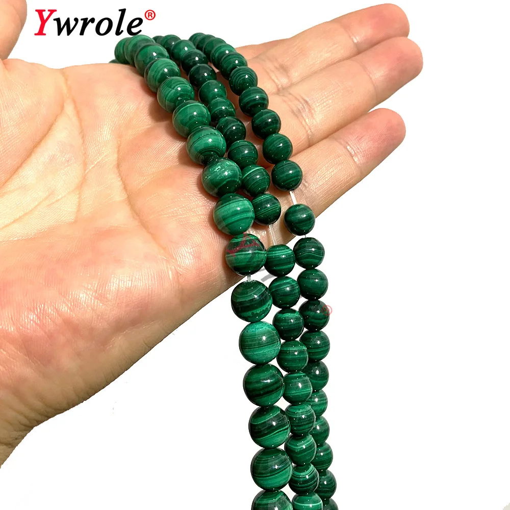 AAA-Natural-Genuine-Malachite-Smooth-Round-Green-Gemstone-Beads-For ...