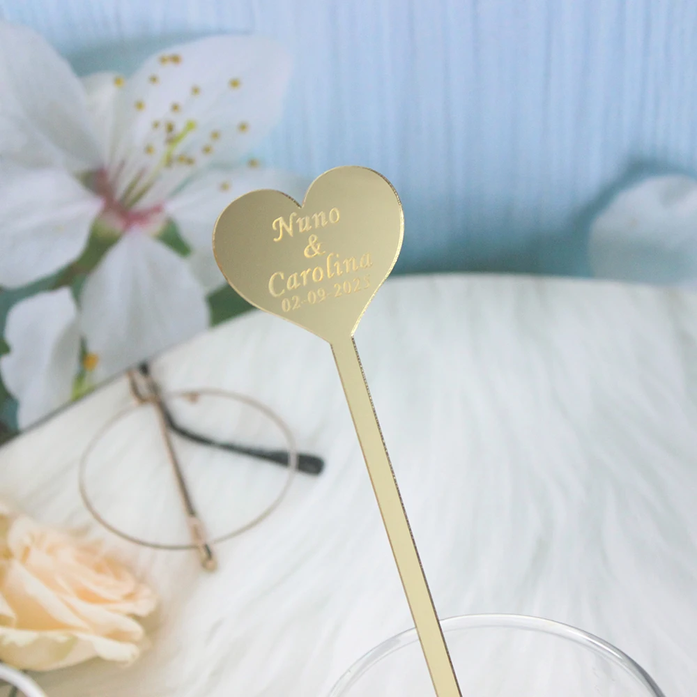 20/30/50/80/100pcs Personalized Acrylic Wedding Drink Stirrers Engraved ...