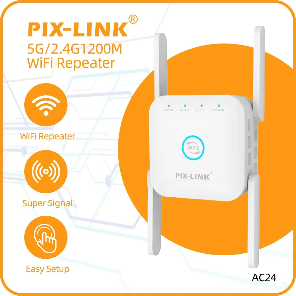 PIX-LINK-AC24-1200Mbps-WiFi-Range-Extender-2-4-e-5GHz-Signal-Booster ...
