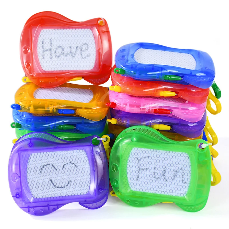 6-12PCS-Magnetic-Drawing-Board-Erasable-Writing-Pad-Mini-Keychain-Kids ...