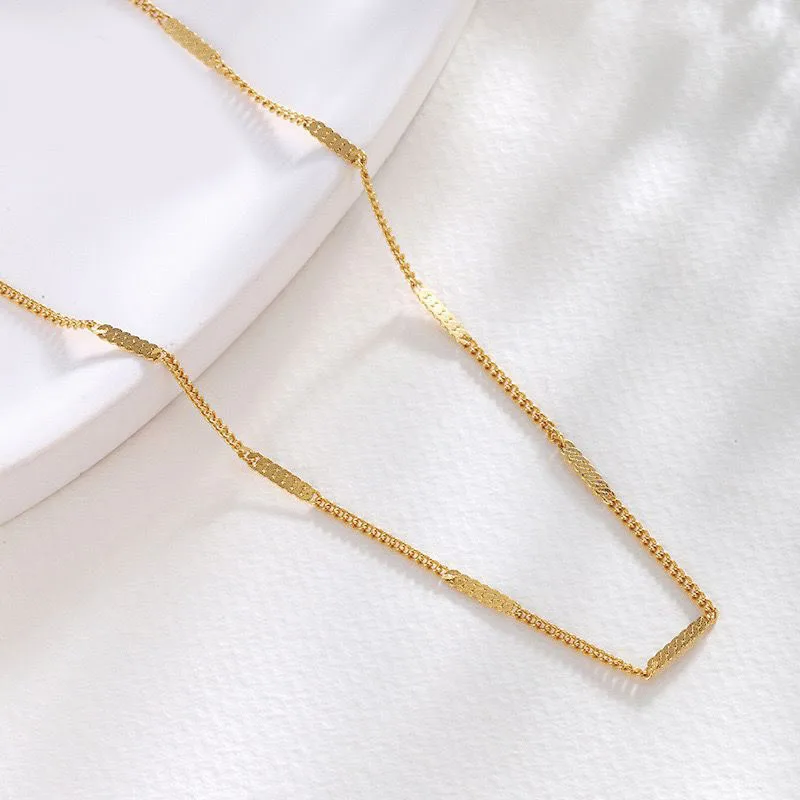 XP Jewelry --( 50 cm x 2 mm) 24 k Pure Gold Plated Small Chian ...