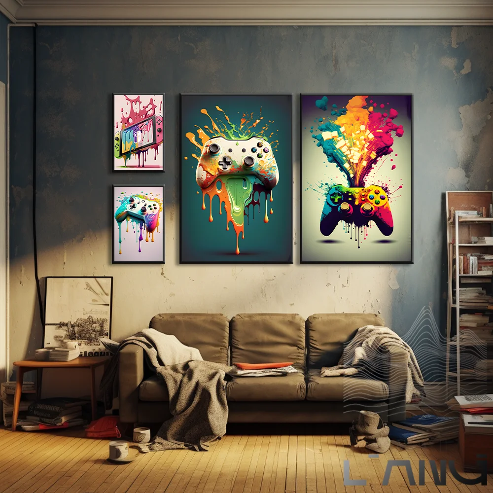 Colorful-Game-Controller-Wall-Art-Poster-Prints-Nordic-Aesthetic ...