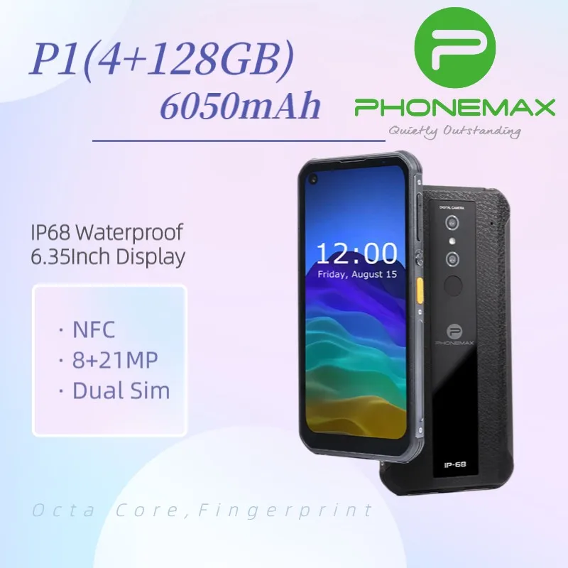 PHONEMAX-P1-RAM-4GB-ROM-128GB-Rugged-Smartphone-LTE-4G-Android-10 ...