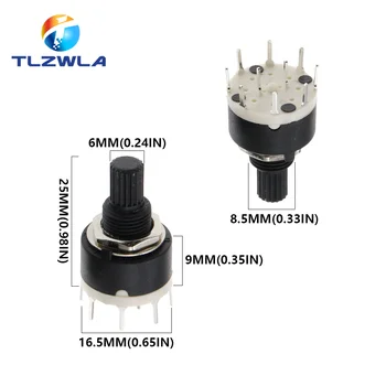 1PCS SR16 Plastic 16MM Rotary Band switch 2 Pole 3 4 position 1 Pole 5 ...