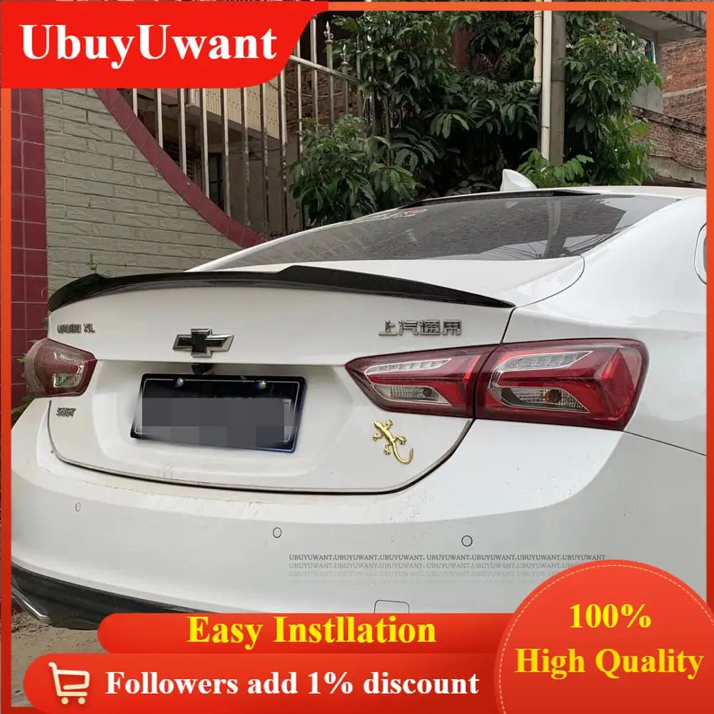 For Chevrolet Malibu XL Spoiler 2016 2019 2020 2021 Glossy Carbon Fiber ...